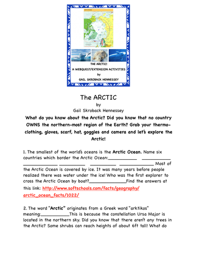 The Arctic!(A webquest/Extension Activities) | Teaching Resources