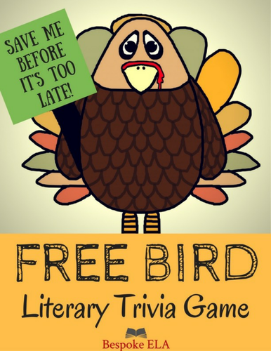FREE BIRD Thanksgiving Literary Trivia Game for Middle School and High ...