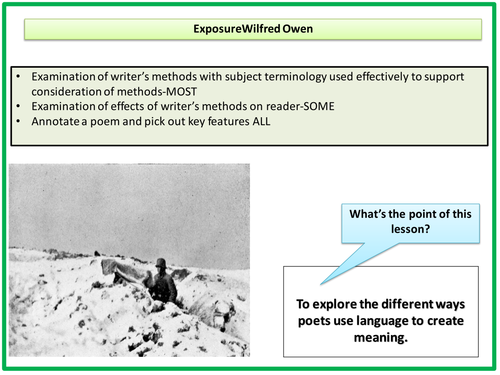Exposure Wilfred Owen | Teaching Resources