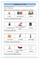 Commas In Lists | Teaching Resources