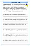 Commas In Lists | Teaching Resources