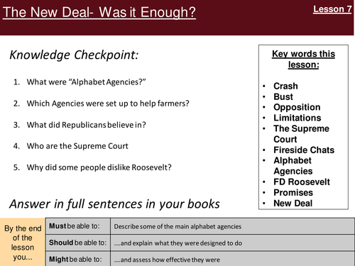 The New Deal- 3 lessons | Teaching Resources