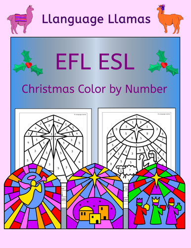 Christmas Color by Number classic designs for EAL EFL ESL | Teaching ...