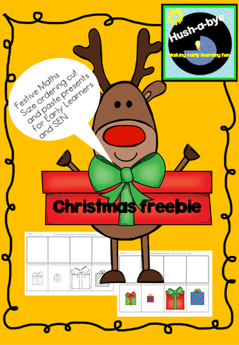 Christmas maths- Size ordering cut and paste for Early Learners and SEN ...