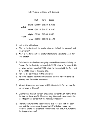 Year 5 Decimals lesson pack | Teaching Resources