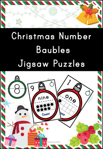 Christmas Bauble Number Jigsaws for EYFS/KS1 | Teaching Resources