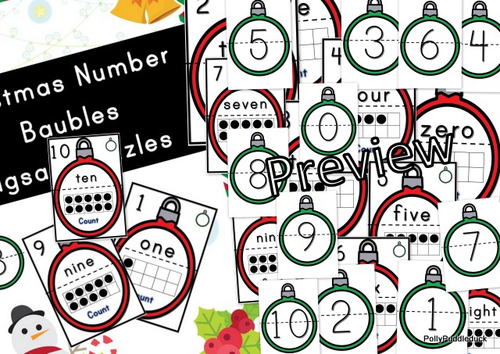 Christmas Bauble Number Jigsaws for EYFS/KS1 | Teaching Resources
