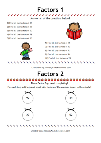 Free Finding Factors and Multiples Worksheets | Teaching Resources
