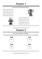 Finding Factors, Multiples, Squares and Cubes Worksheet Collection ...