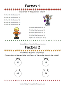 Finding Factors, Multiples, Squares and Cubes Worksheet Collection ...