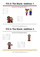 Fill In The Blanks: Addition and Subtraction Worksheets | Teaching ...
