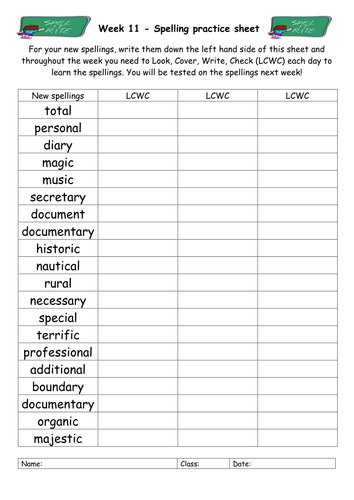 Year 4 Spellings (Autumn Term) | Teaching Resources