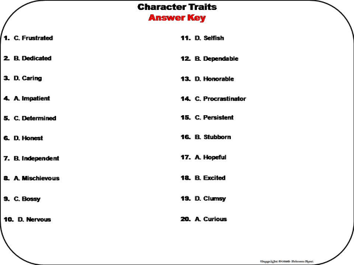 Character Traits Task Cards | Teaching Resources