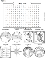 Map Skills Word Search | Teaching Resources