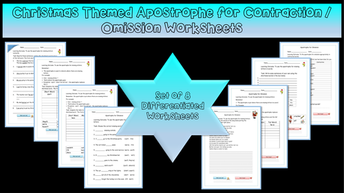 Apostrophe for Omission / Contraction - Christmas Themed | Teaching ...