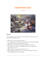 Christmas Worksheets - 1 - Christmas Quiz | Teaching Resources