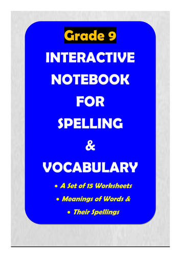 Grade 9: Interactive Notebook for Spelling & Vocabulary | Teaching ...