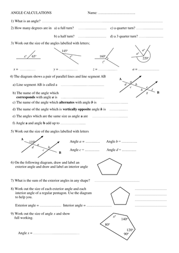 Mathematics for ages 11 to 14 worksheets Compilation 4 | Teaching Resources