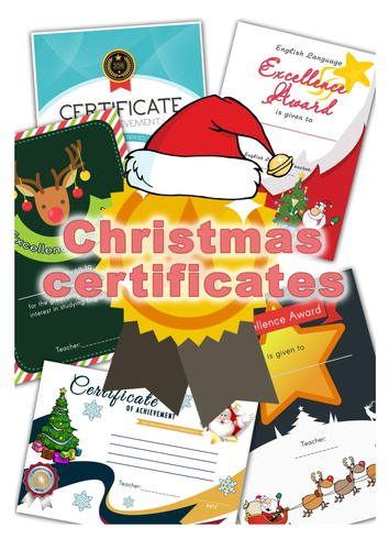 Christmas end of term Certificates | Teaching Resources
