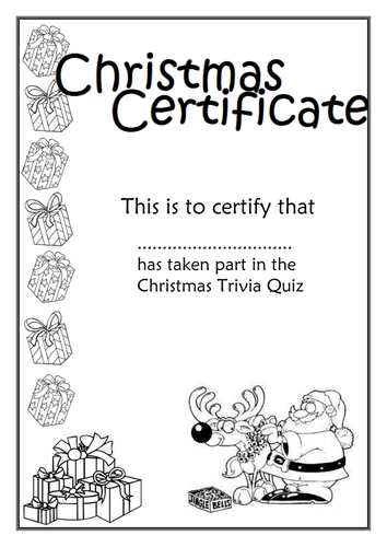 Christmas end of term Certificates | Teaching Resources