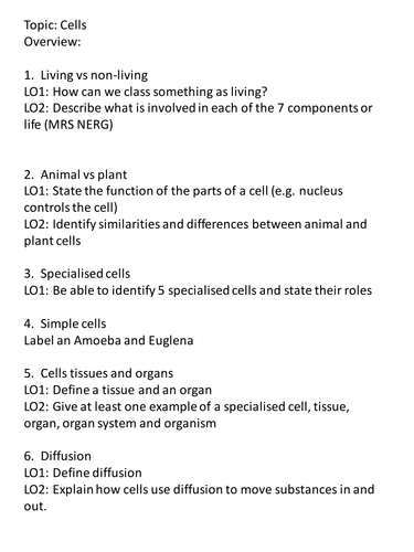 Cells - series of lesson worksheets | Teaching Resources