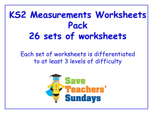 KS2 Measurement Worksheets Pack (26 sets of differentiated worksheets ...