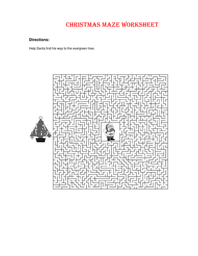Christmas Worksheet 4 - Christmas Maze, Acrostic Poem, Christmas ...