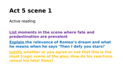 Romeo and Juliet act 5 GCSE 9-1 | Teaching Resources