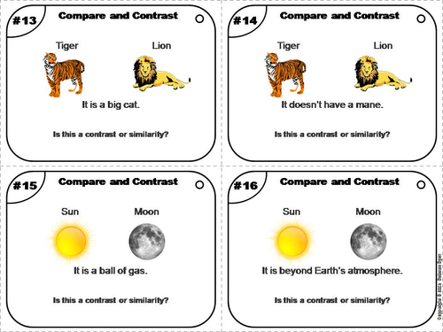 Compare and Contrast Task Cards | Teaching Resources Compare and Contrast Task Cards | Teaching Resources