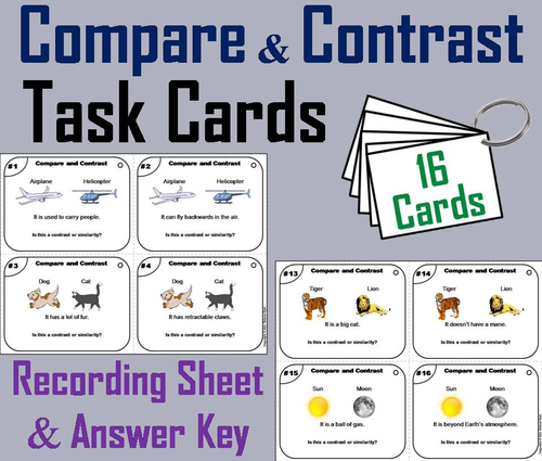 Compare and Contrast Task Cards | Teaching Resources