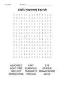 Year 7 Physics P1.3 Light Keyword Search by activescience2017 ...