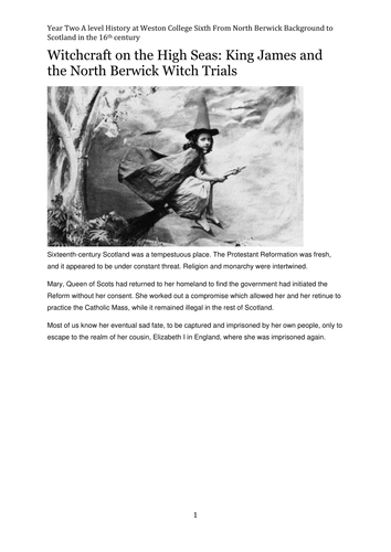 Edexcel A level History Witch craft | Teaching Resources