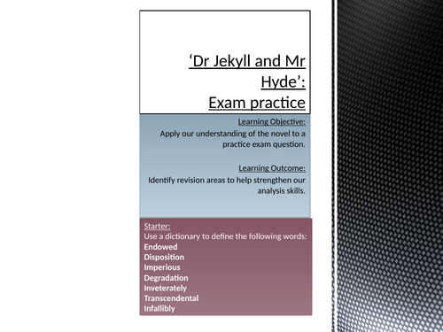 'Dr Jekyll and Mr Hyde' - Duality of human nature | Teaching Resources