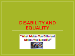 Disability Equality Presentation Teaching Resources