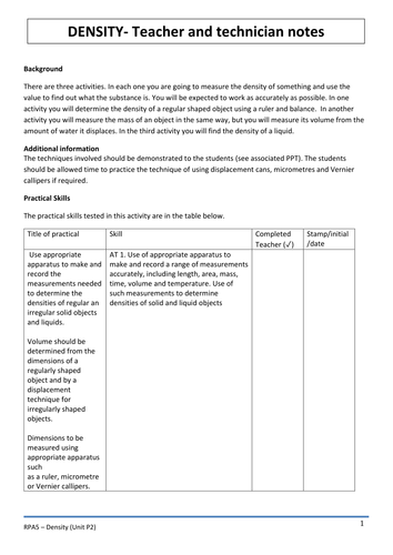New AQA Trilogy/Physics Topic 2: Density Theory & Required Practical ...