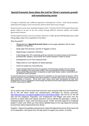 GCSE Geography Globalisation- Shifting manufacturing and service sector ...