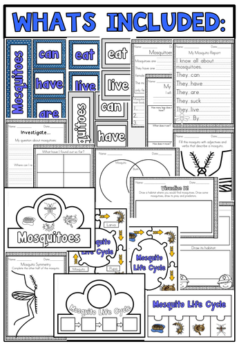 All About Mosquitoes Life Cycle and more | Teaching Resources