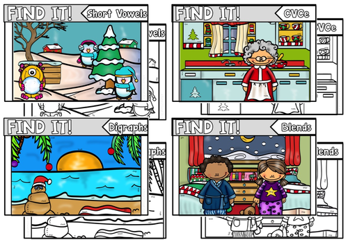 Tiny Spelling Word Christmas Hunt | Teaching Resources