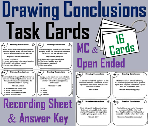 Drawing Conclusions Task Cards - Inference | Teaching Resources
