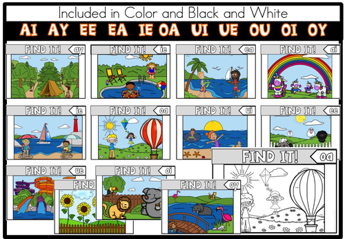 Tiny Spelling Word Hunt Vowel Teams | Teaching Resources