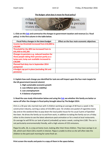 AQA GCSE Economics Unit 12 The Economy at Work Part Two | Teaching ...
