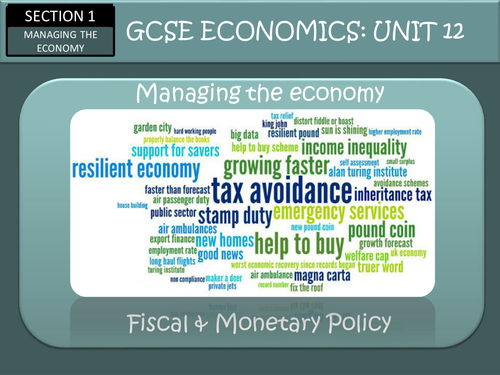 AQA GCSE Economics Unit 12 The Economy at Work Part Two | Teaching ...