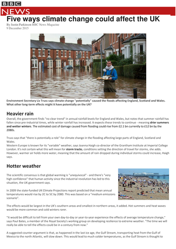 GCSE GEOGRAPHY AQA A 9-1 Climate Change SoW | Teaching Resources