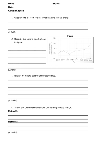 GCSE GEOGRAPHY AQA A 9-1 Climate Change SoW | Teaching Resources