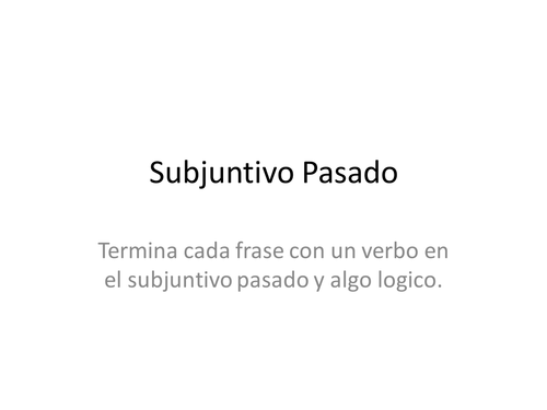Subjuntivo Imperfecto: Situaciones para Practicar (powerpoint ...