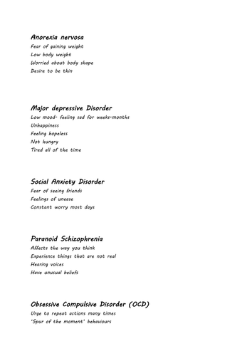 Mental Health issues in children, definitions and terms | Teaching ...