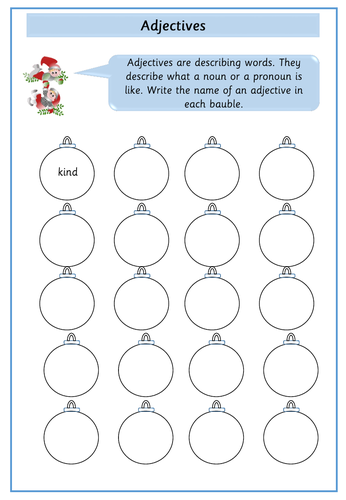 Parts of Speech - Christmas Themed Worksheets | Teaching Resources