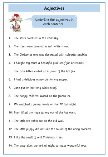 Parts of Speech - Christmas Themed Worksheets | Teaching Resources