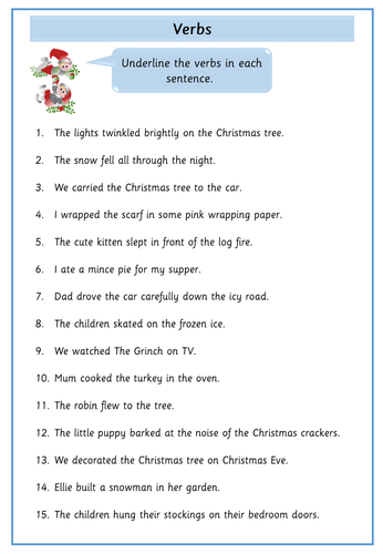 Parts of Speech - Christmas Themed Worksheets | Teaching Resources