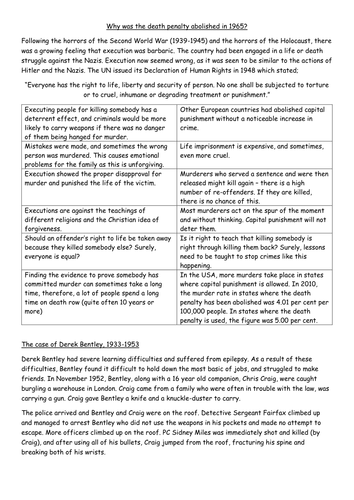 The Death Penalty - for and against | Teaching Resources